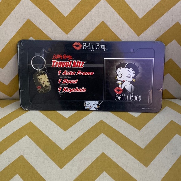 Other | Betty Boop License Plate Frame With Key Chain And Decal | Poshmark